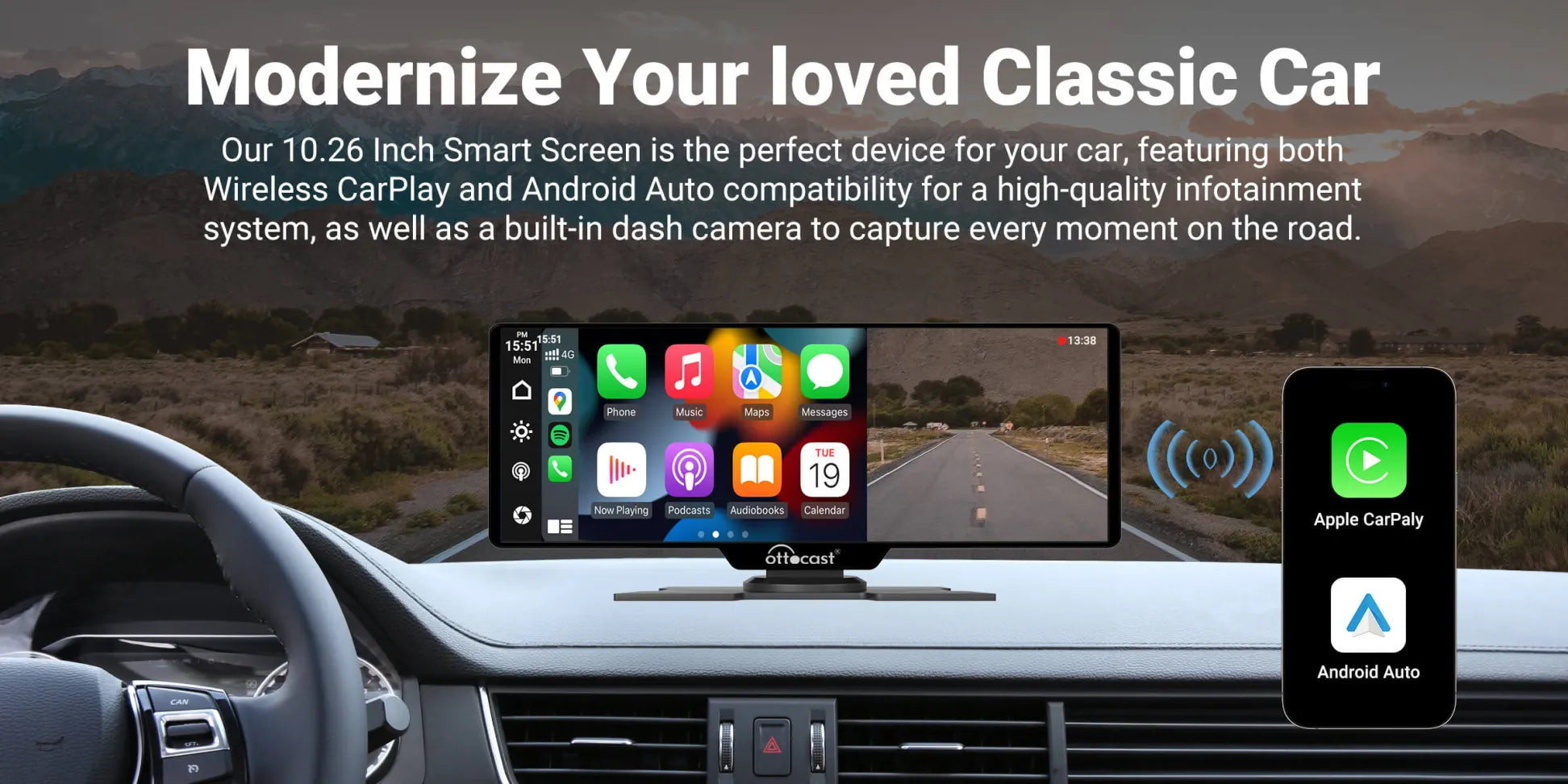 Portable 10" Car Screen Long Arm Bracket