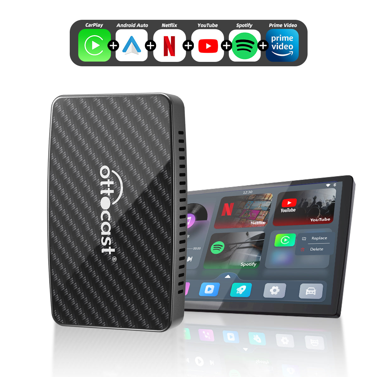 Play2Video Wireless CarPlay/ Android Auto All-in-one Adapter - Ottocast
