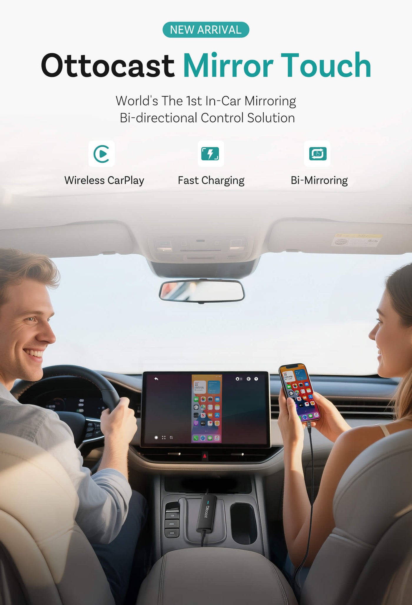 Erleben Sie Live-TV unterwegs mit dem Ottocast Wireless CarPlay Adapter